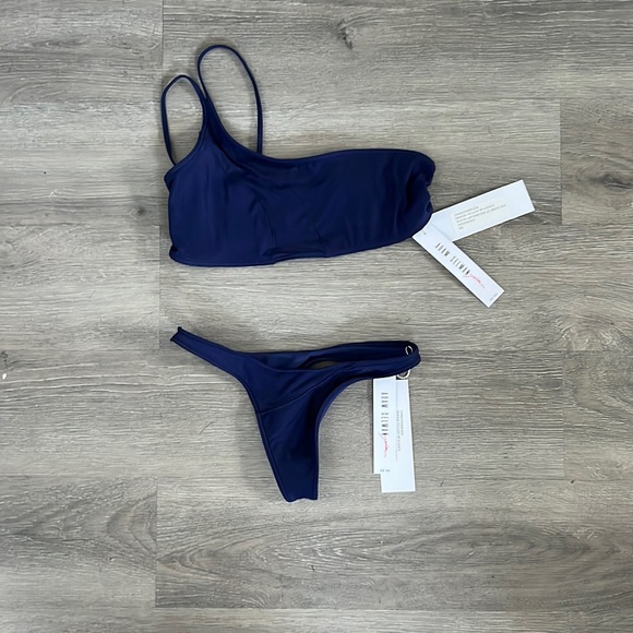 Swim | Adam Selman Navy Mesh Bikini | Poshmark